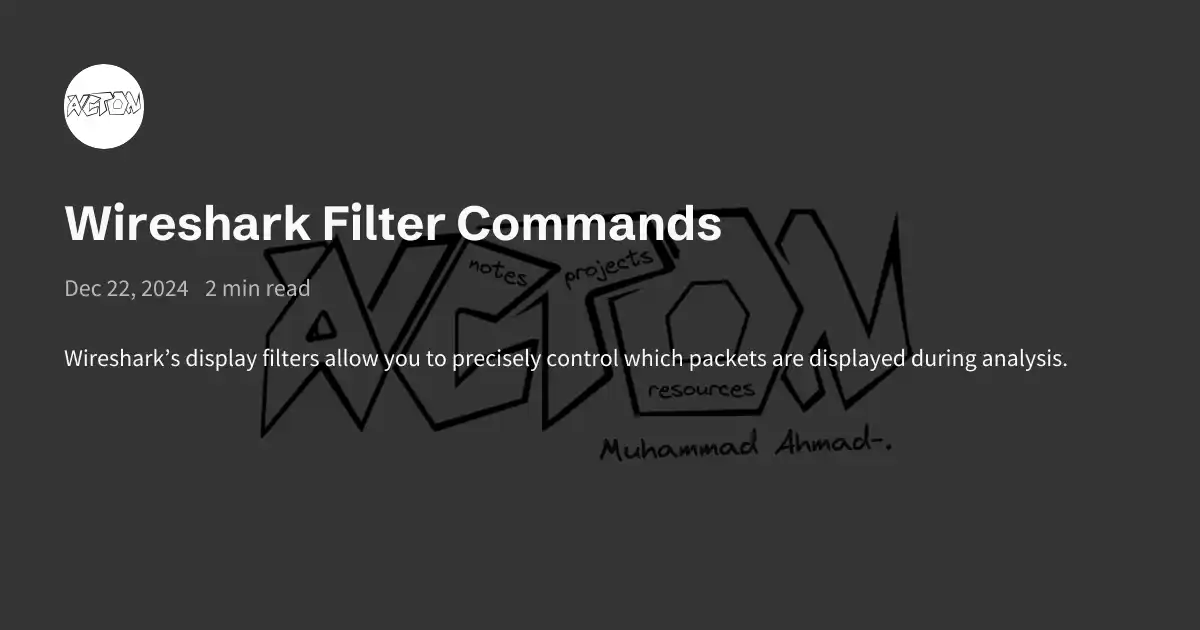 Wireshark Filter Commands